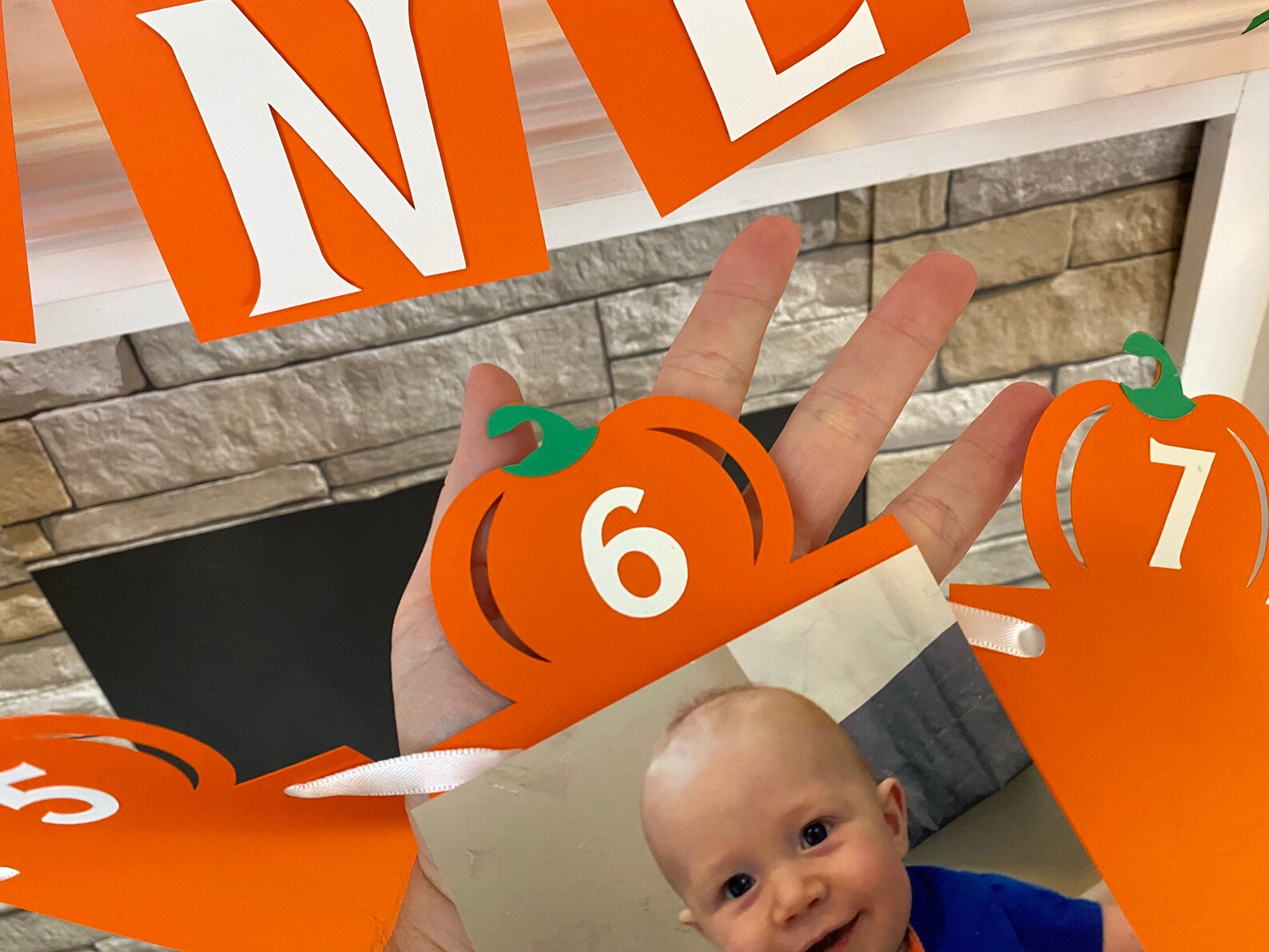 Little Pumpkin First Birthday Decorations Pumpkin Photo Banner ONE High ...