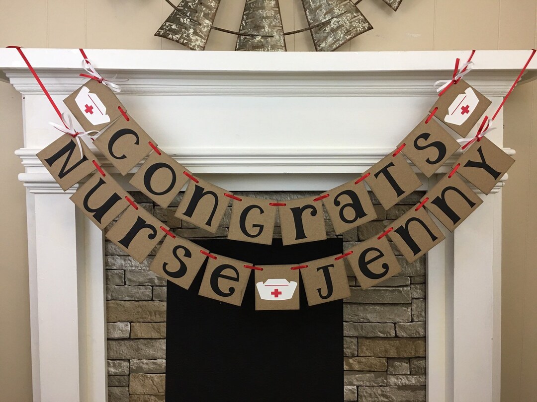 Nurse Graduation Decoration Graduation Banner Congrats Name Banner RN ...
