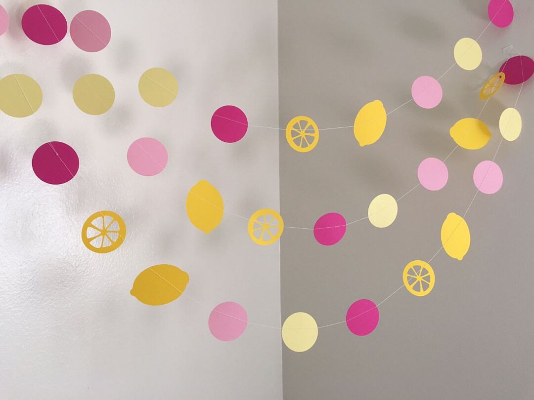 Pink Lemonade Birthday Decoration Lemonade Paper Garland 1st Birthday ...