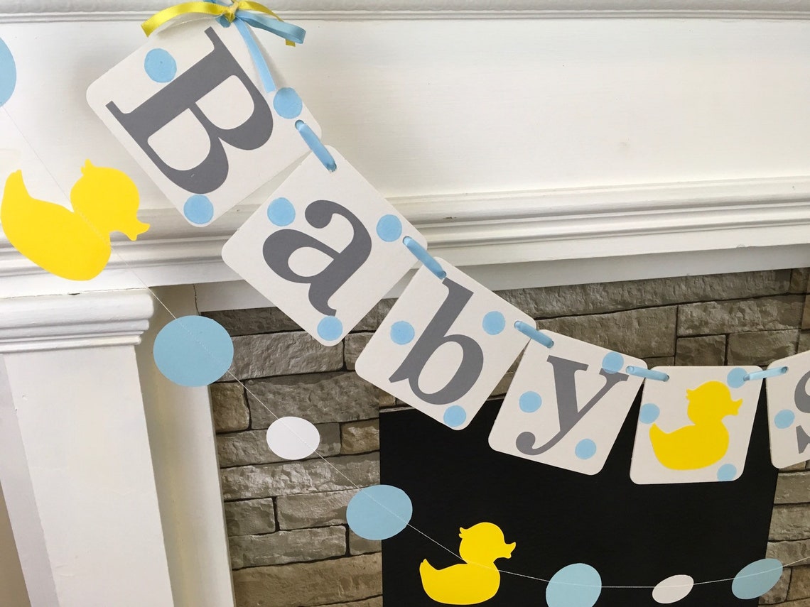 Rubber Duck Baby Shower Decorations Baby Name Banner Rubbery | Etsy