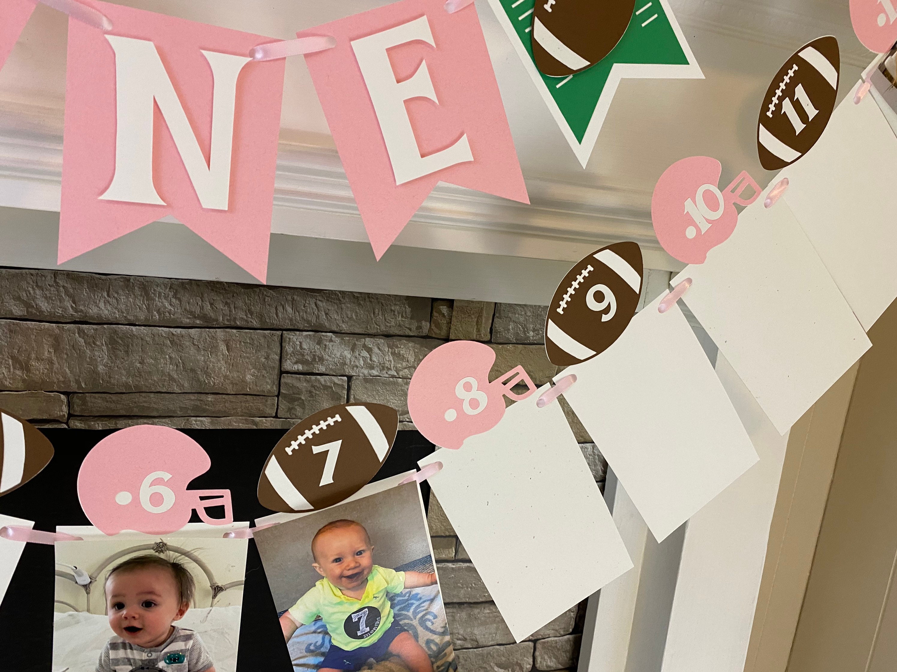 Football First Birthday Decorations Football 12 Month Photo | Etsy