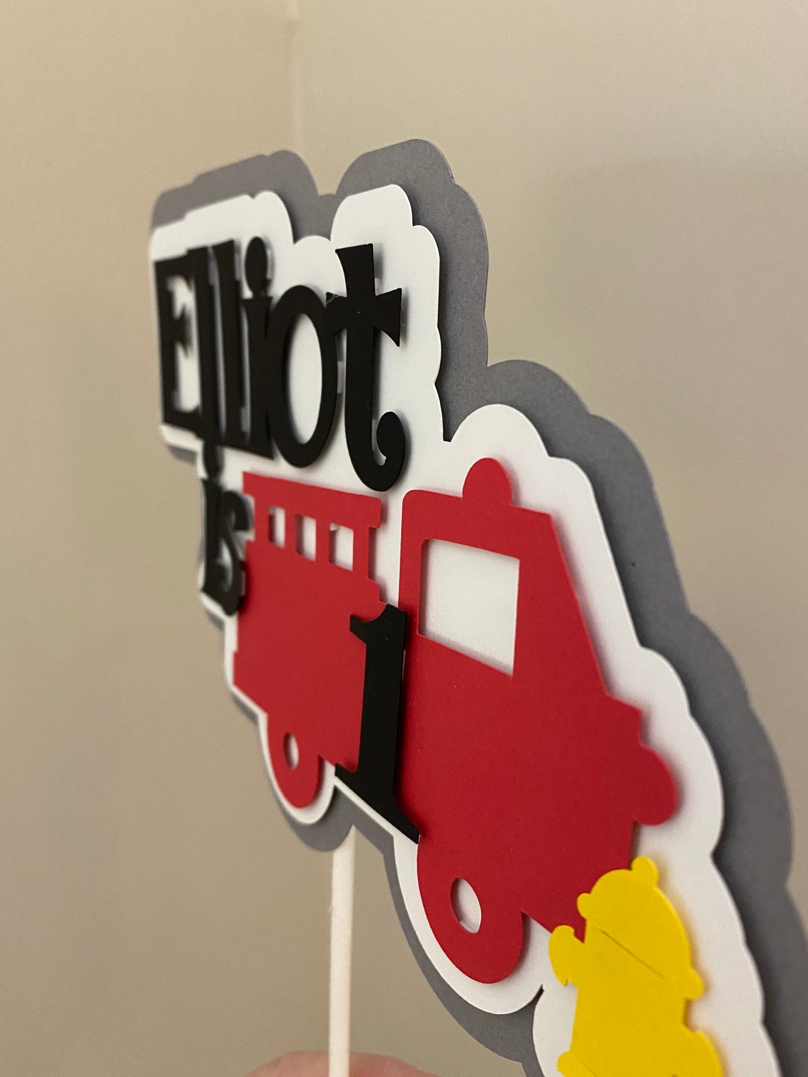 Fire Truck Cake Topper Fireman Party Decorations Fire Engine | Etsy