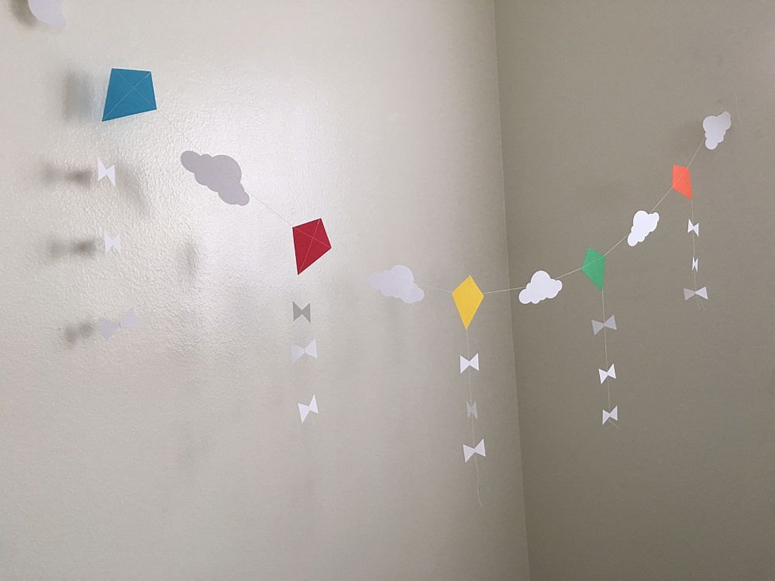 Let's Go Fly a Kite Party Paper Garland Kite Baby Shower Decor Kite ...