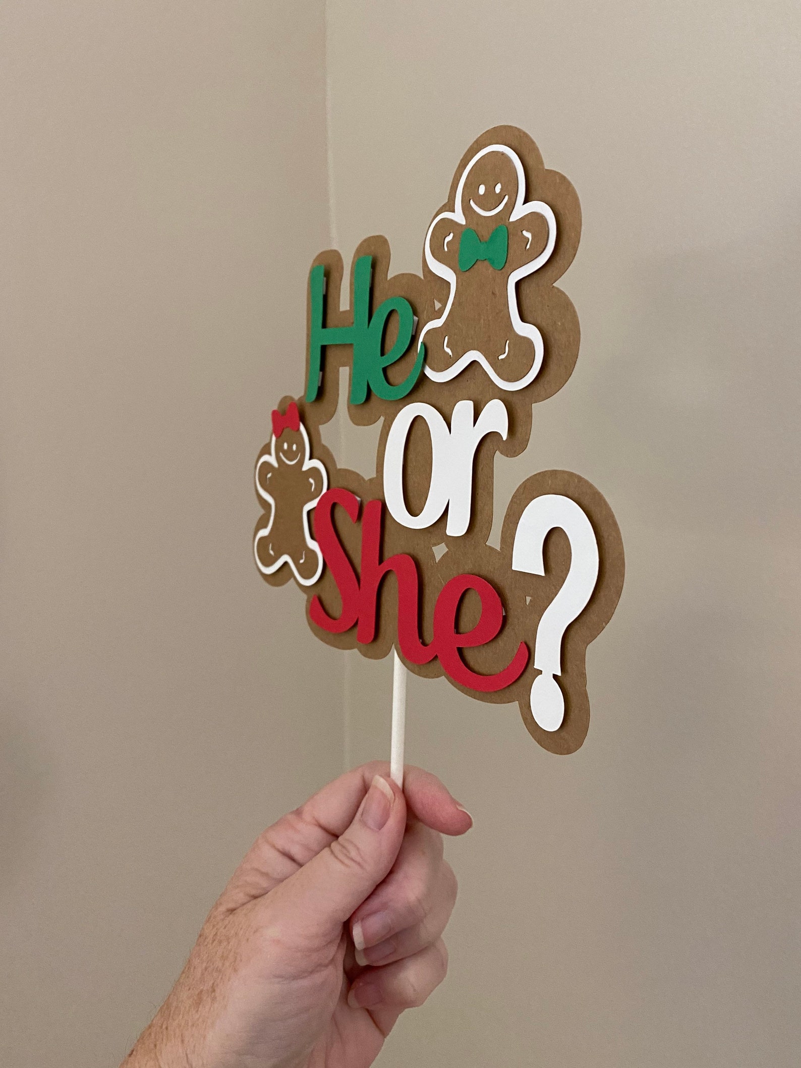 Gingerbread Gender Reveal Cake Topper Girl Boy Baby Shower | Etsy