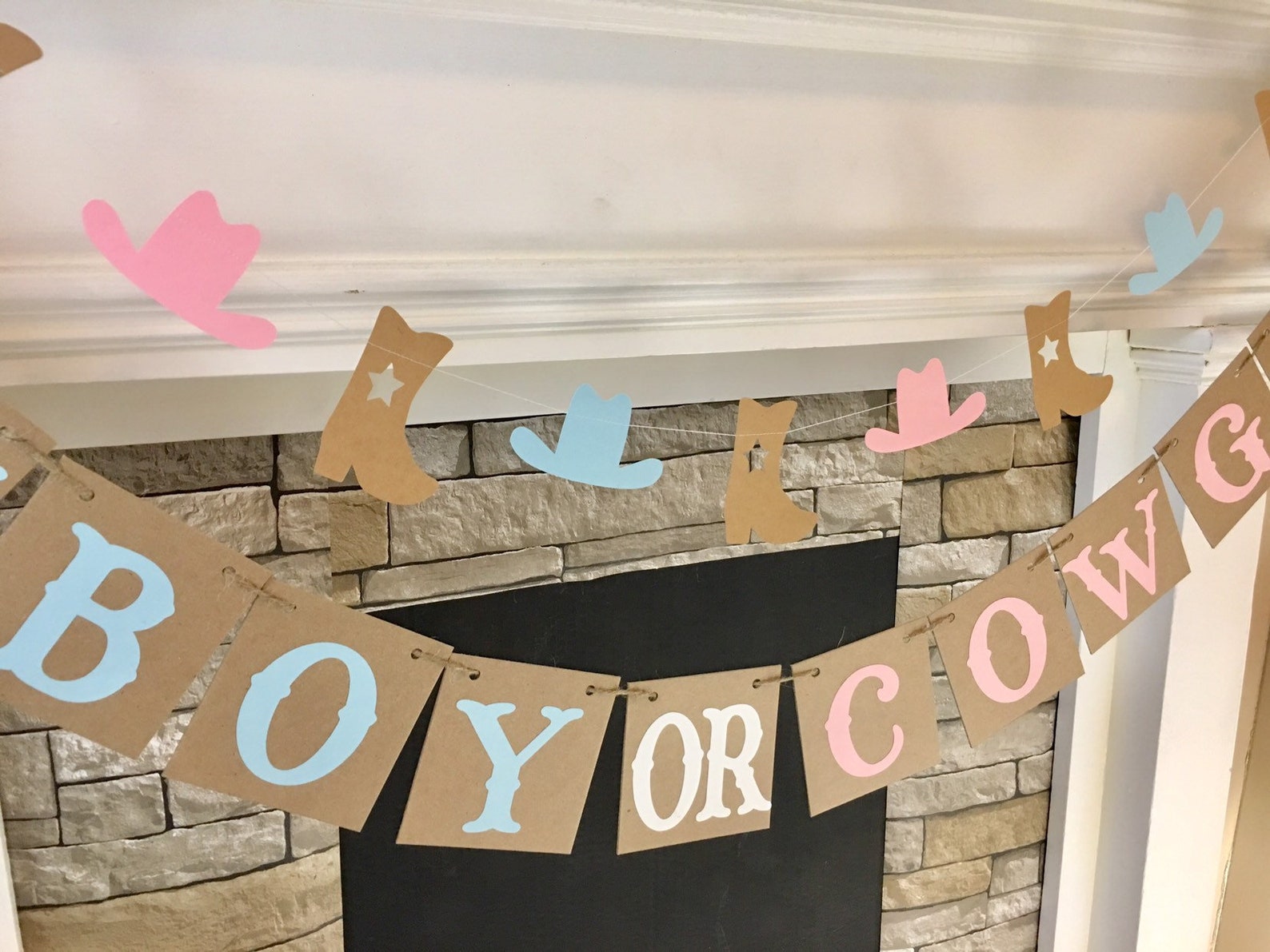 Cowboy or Cowboy Banner Gender Reveal Decorations Pink or Blue - Etsy