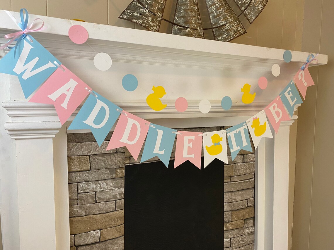 Waddle It Be Gender Reveal Decorations Rubber Duck Shower Decorations ...