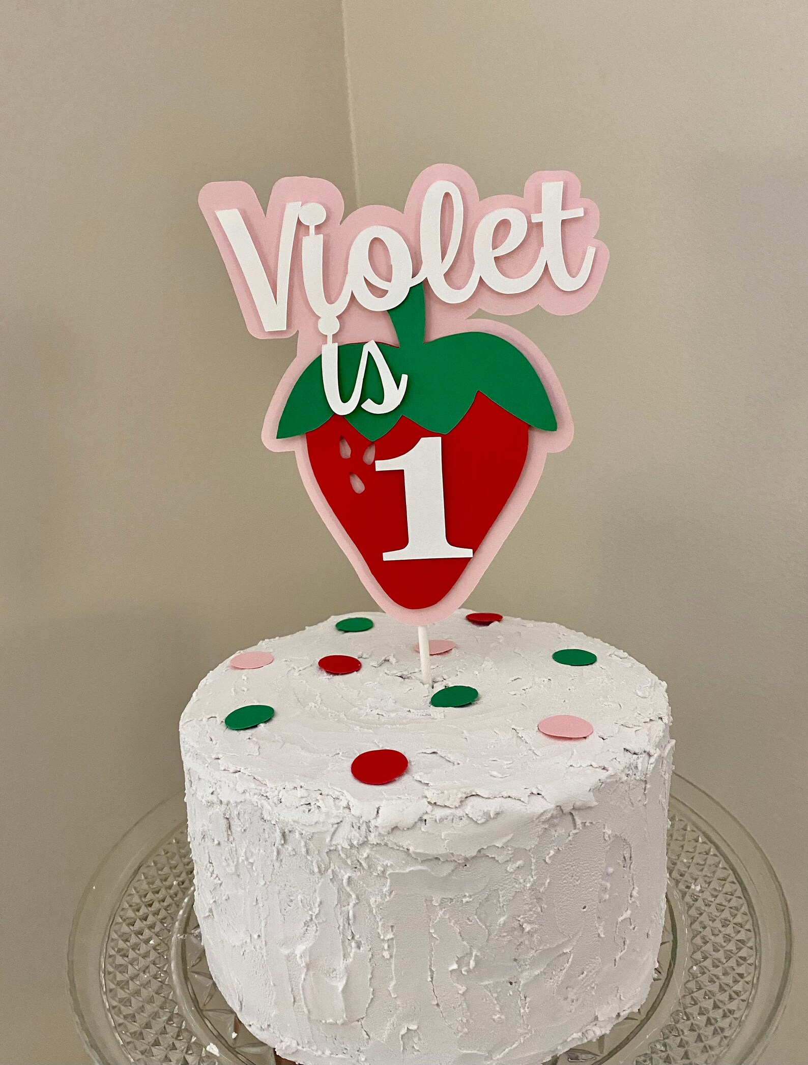 STRAWBERRY Cake Topper Strawberry Party Decorations Berry 1st Birthday ...