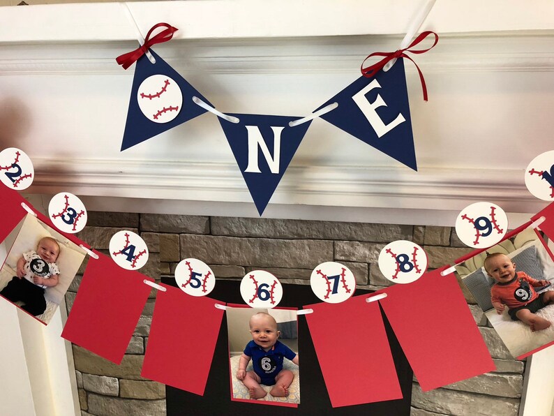 Baseball First Birthday Decorations Baseball 12 month photo | Etsy