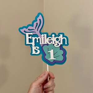 Mermaid Cake Topper Under the Sea Party Decorations Little Birthday ...