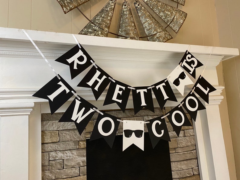TWO COOL 2nd Birthday Banner Birthday Name Banner Second | Etsy