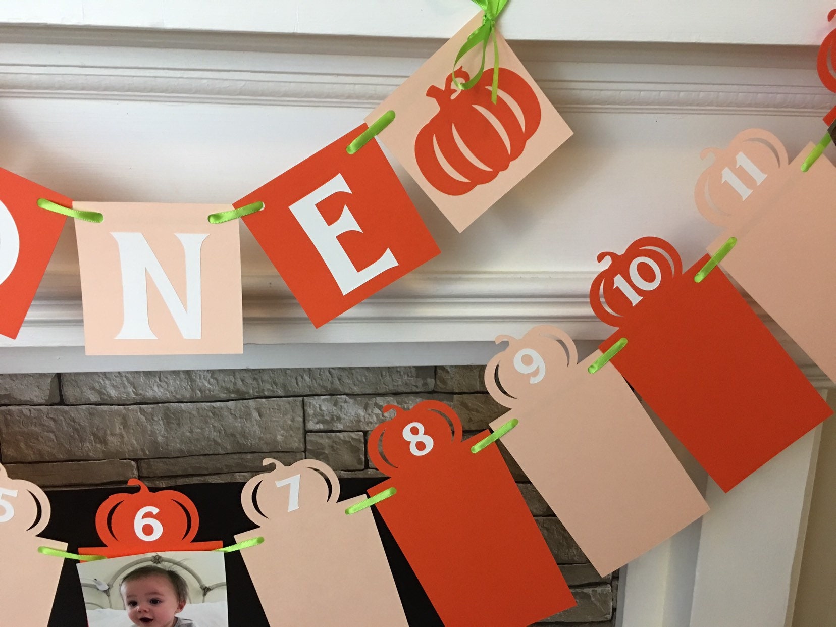 Little Pumpkin First Birthday Decorations Pumpkin Photo Banner ONE High ...