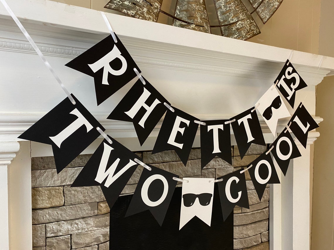 TWO COOL 2nd Birthday Banner Birthday Name Banner Second Birthday I Am ...