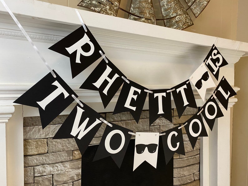 TWO COOL 2nd Birthday Banner Birthday Name Banner Second | Etsy