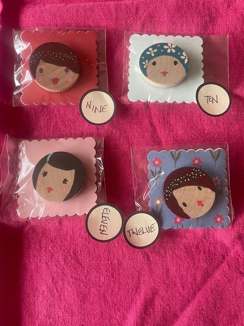 Hand-painted Wooden Brooch Pin Lady Face - Etsy
