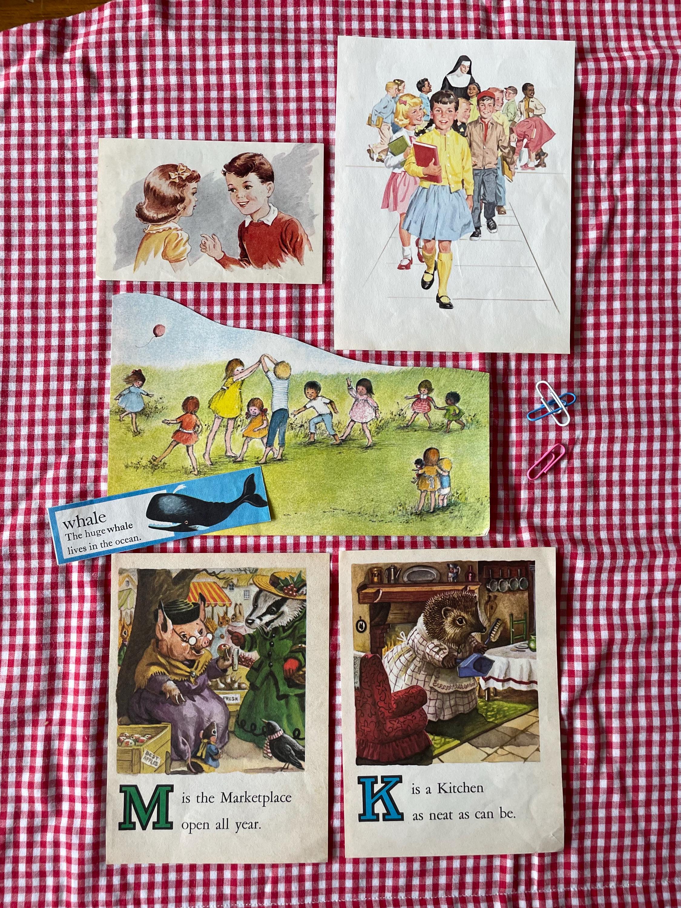 School Days Ephemera Paper Pack Scrapbook Junk Journal Art 50s Mid ...