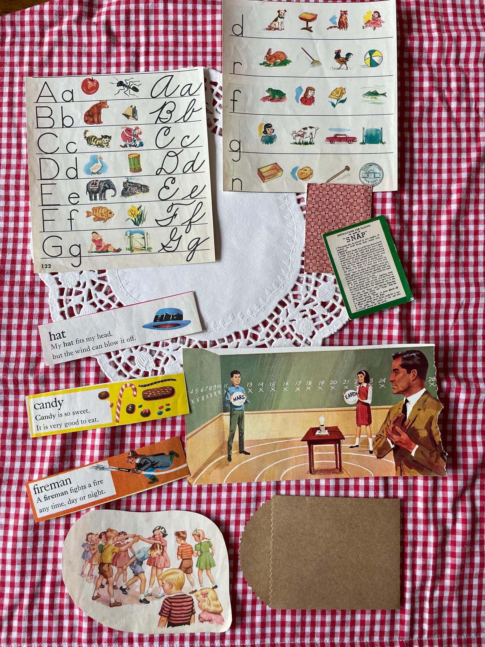 School Days Ephemera Paper Pack Scrapbook Junk Journal Art 50s Mid ...
