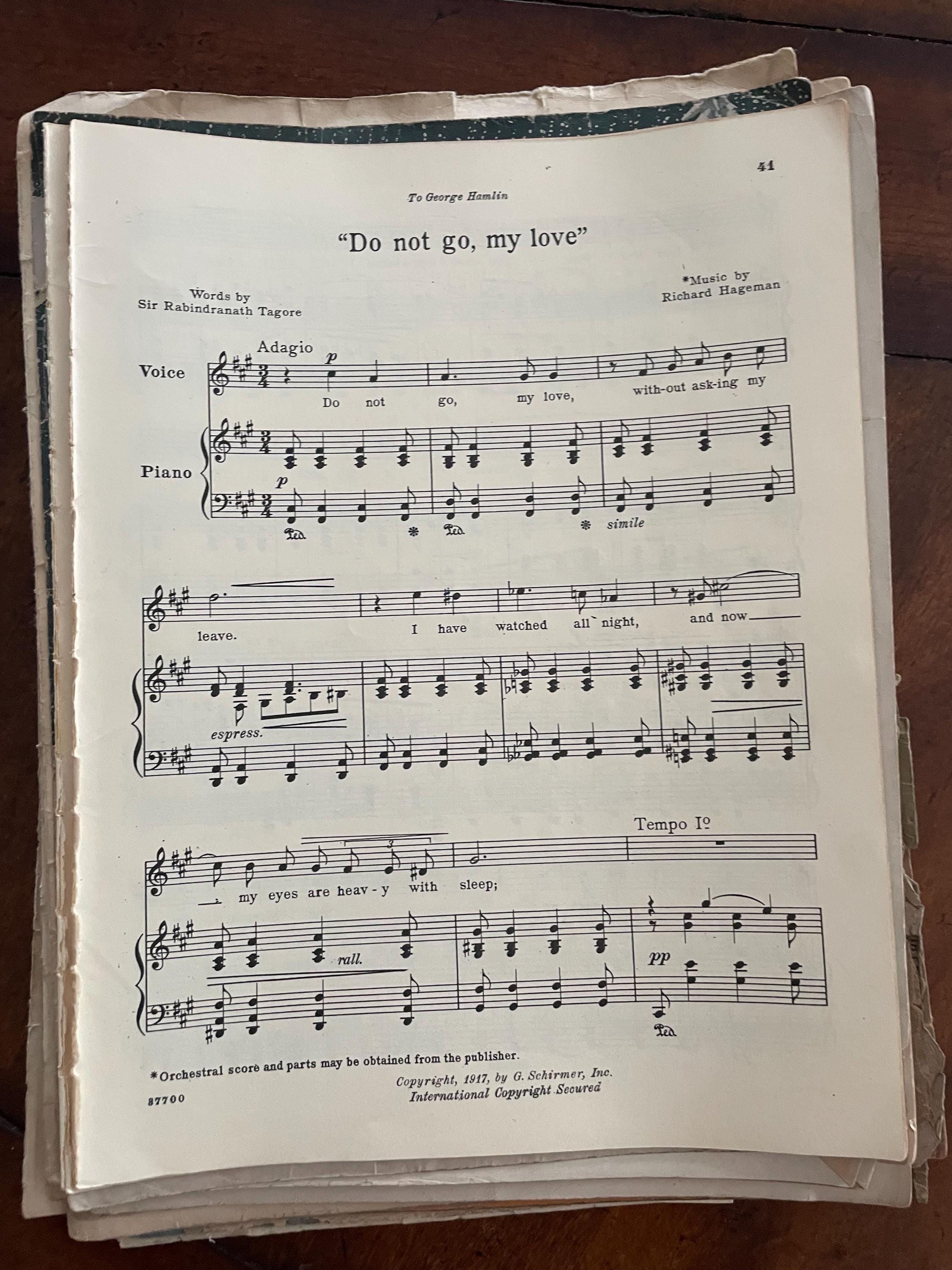 Vintage Sheet Music Packs 50+ Random Pieces Aged Yellowed Scrapbook ...
