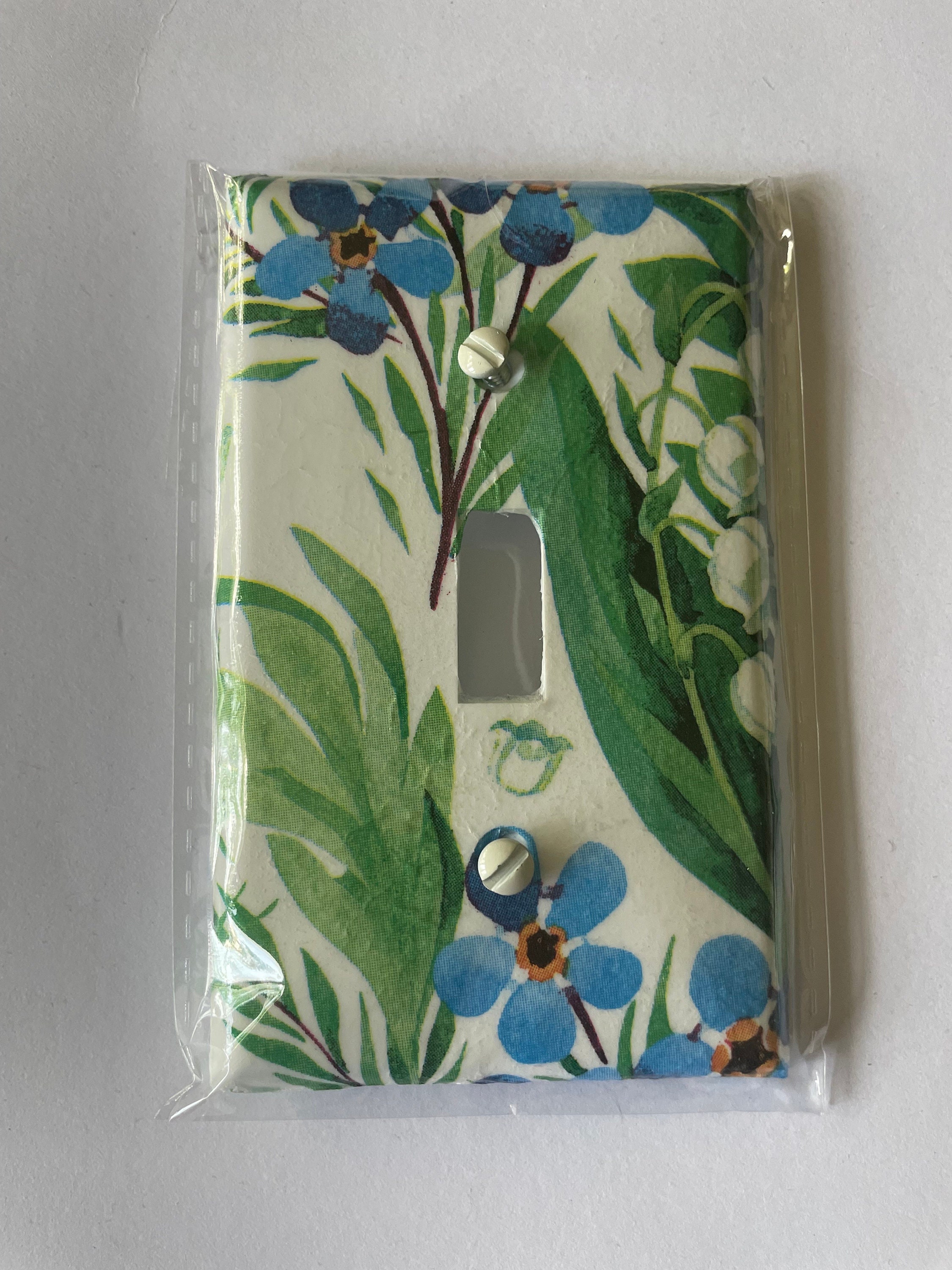 Decoupaged Lightswitch Cover, Bluebells Blueberries Flowers - Etsy