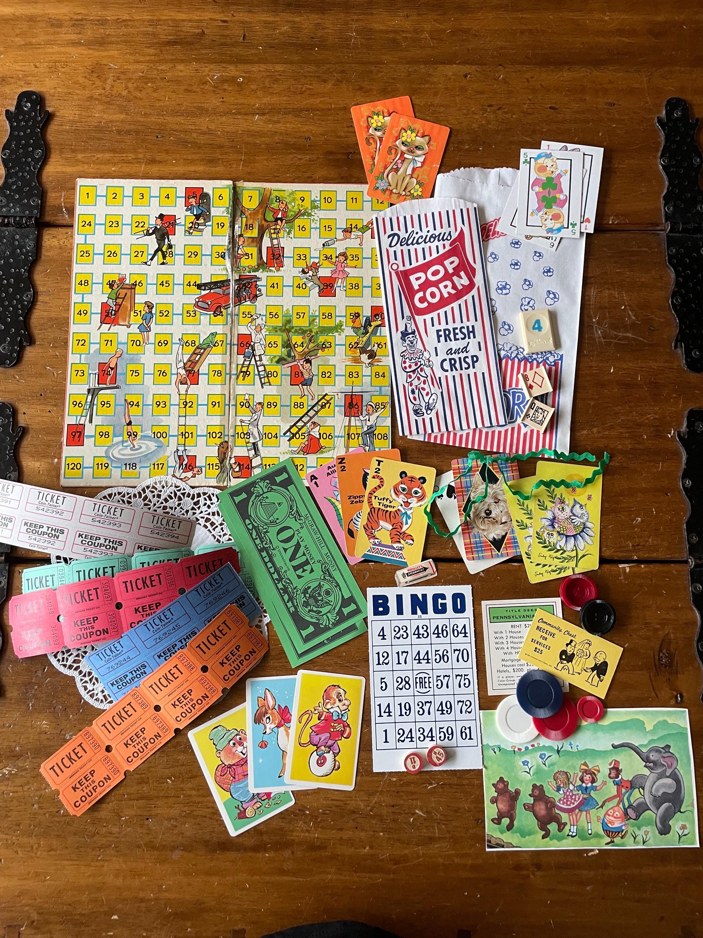 Vintage Fun Fair Carnival School Games Play Ephemera Paper Card Pack ...