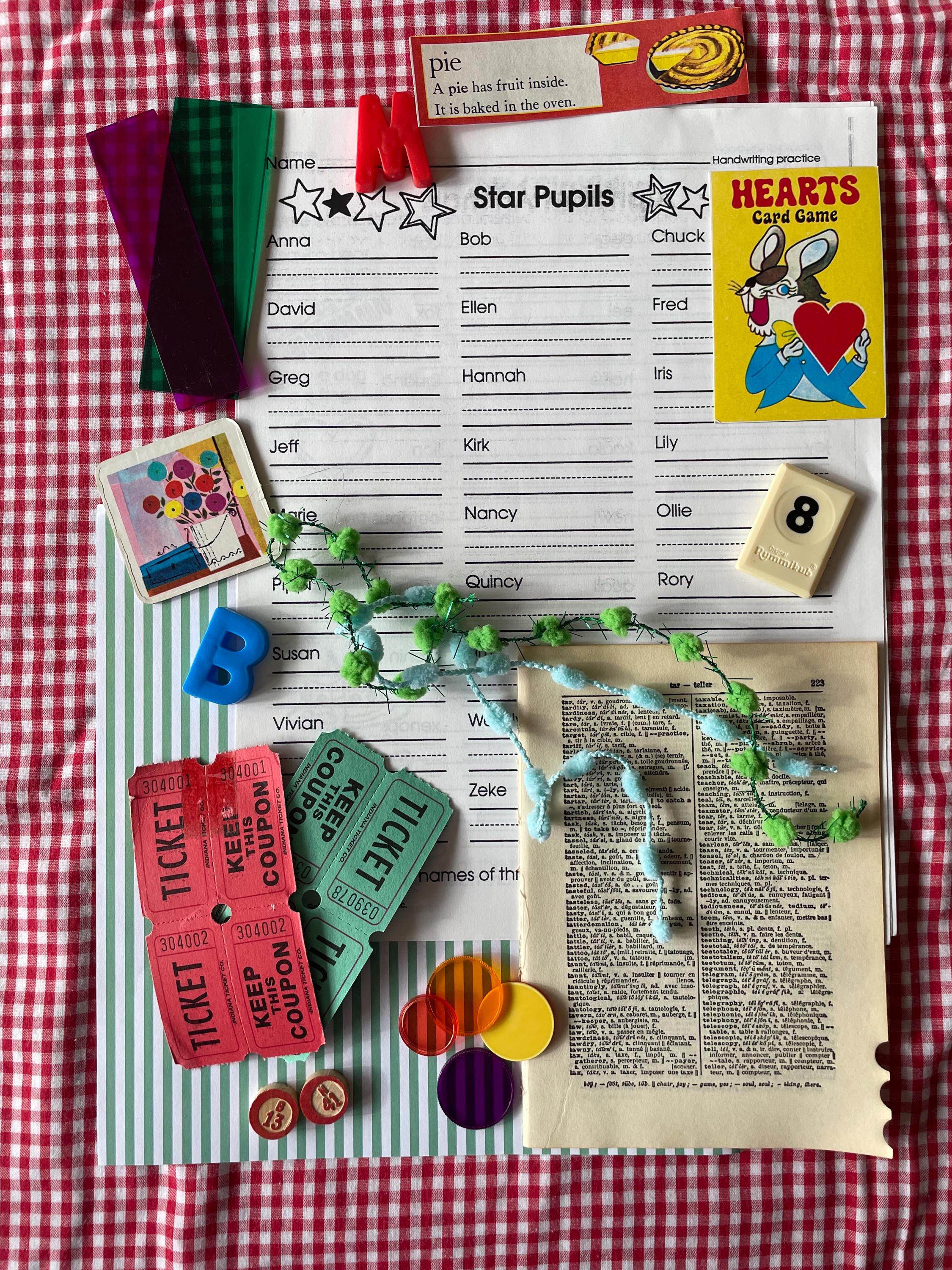 School Days Ephemera Paper Pack Scrapbook Junk Journal Art 50s Mid ...