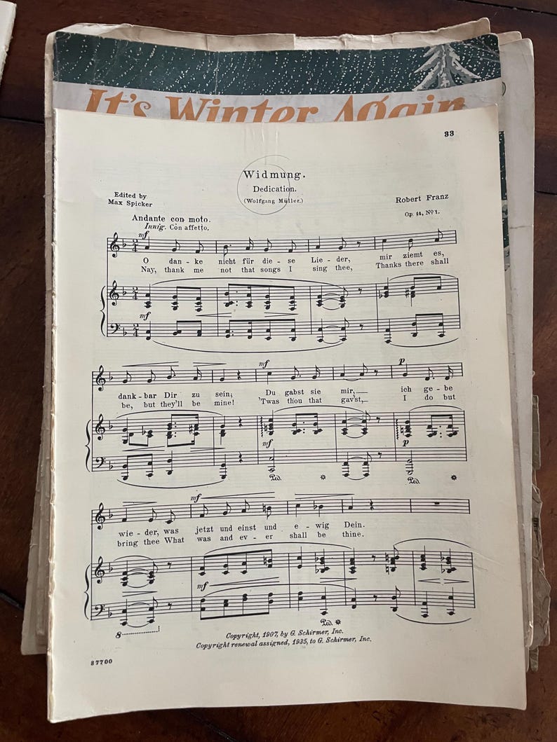 Vintage Sheet Music Packs 50+ Random Pieces Aged Yellowed Scrapbook ...