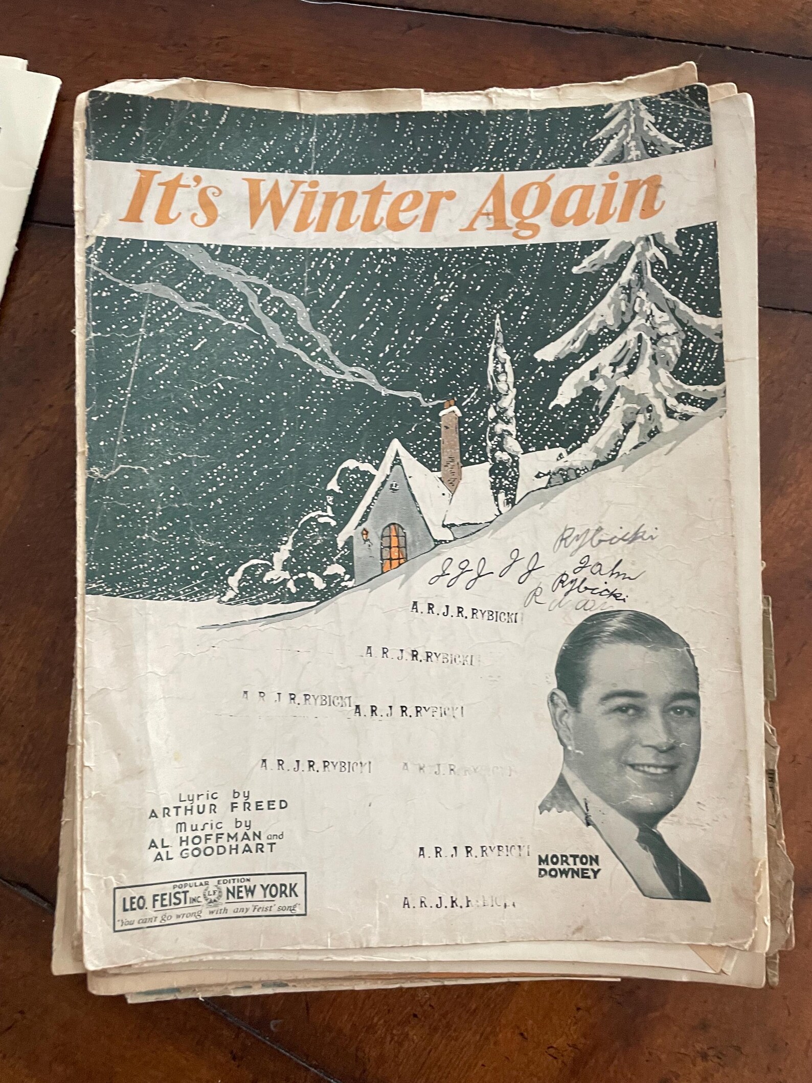 Vintage Sheet Music Packs 50+ Random Pieces Aged Yellowed Scrapbook ...