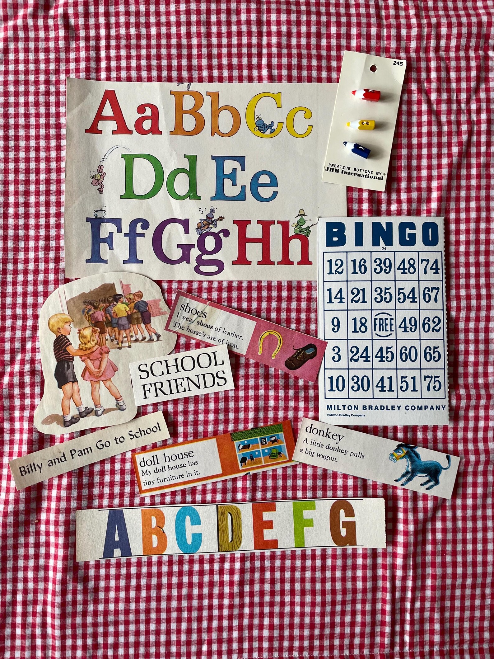 School Days Ephemera Paper Pack Scrapbook Junk Journal Art 50s Mid ...