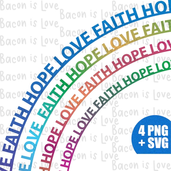 Faith Hope Love Circle Frame Clipart Digital Download - Etsy