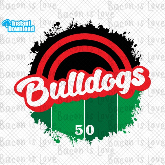 Bulldogs Football Red Black Digital Download PNG - Etsy