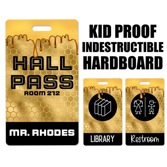 Classroom Hall Pass Honey Drip Teachers Bees - Etsy