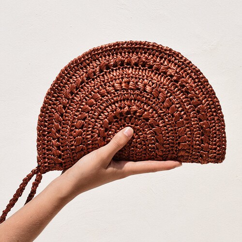 Crochet Raffia Clutch in Tan Straw Summer Bag Raffia Clutch - Etsy