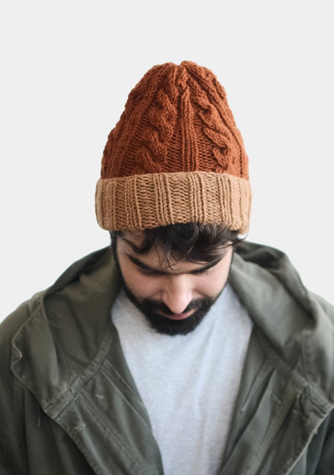 Custom Color Block Knit Beanie: Handcrafted Wool Blend Hat - Etsy