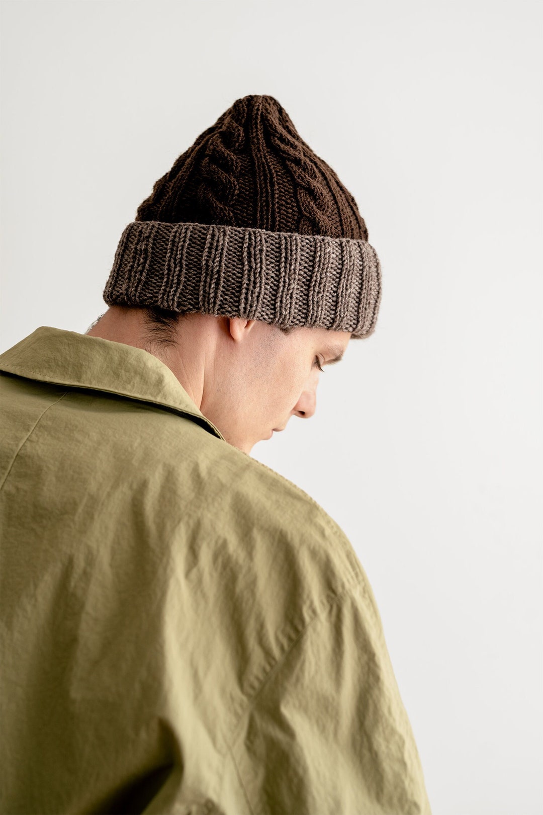 Custom Color Block Knit Beanie: Handcrafted Wool Blend Hat - Etsy