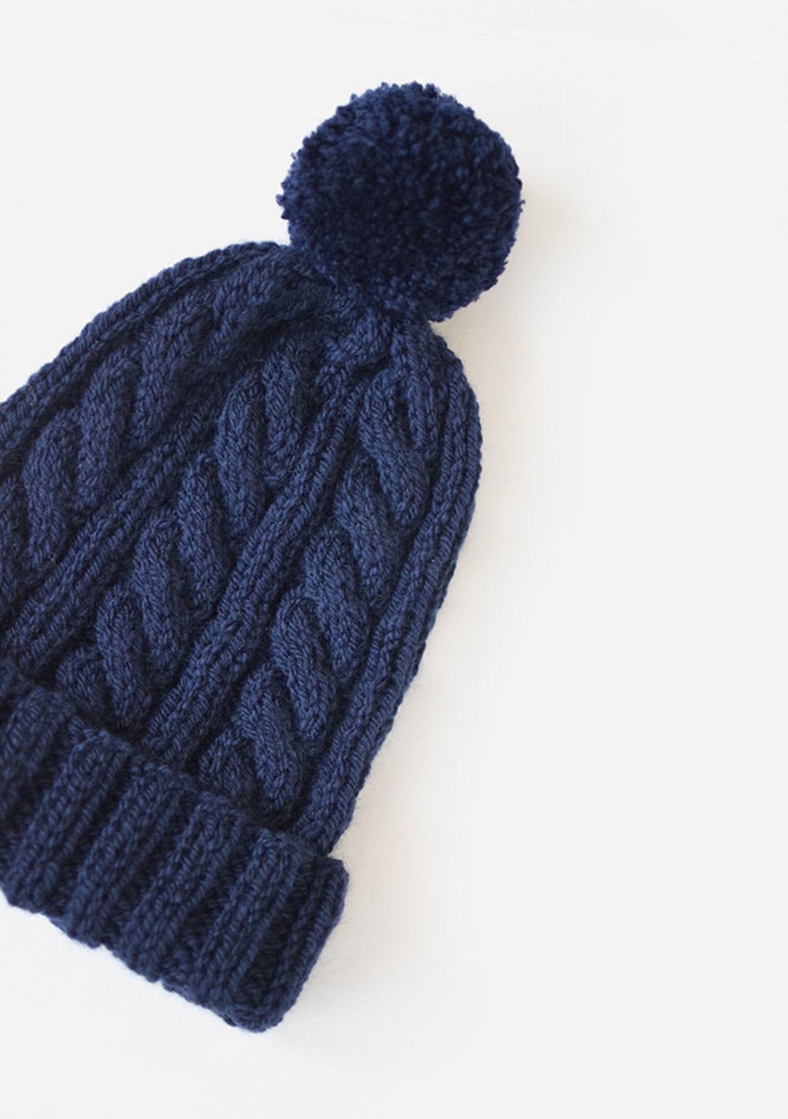 Dark Blue Beanie Mens Knit Hats Chunky Knit Hat Womens | Etsy