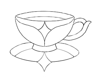 Stained Glass Pattern// Tea Pot// Suncatcher //tea Party - Etsy