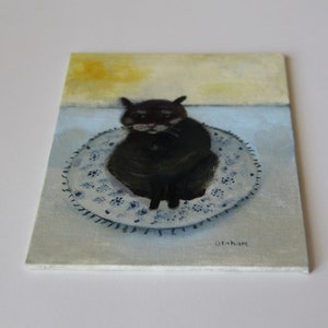 Cat on a Rug, Original Oil Painting on Linen Panel, 5x7 Inch Art - Etsy