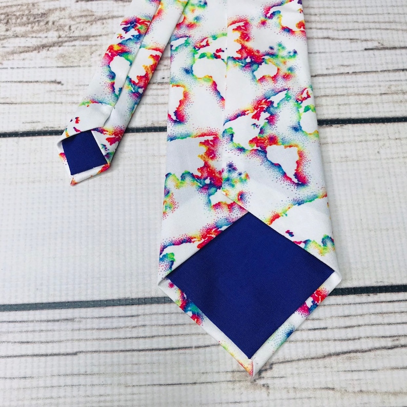 World Map Tie Rainbow World Tie Map Necktie World Map Tie - Etsy