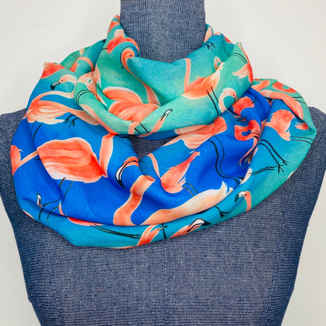 Pink Flamingo Scarf, Flamingo Infinity Scarf, Sheer, Lightweight ...