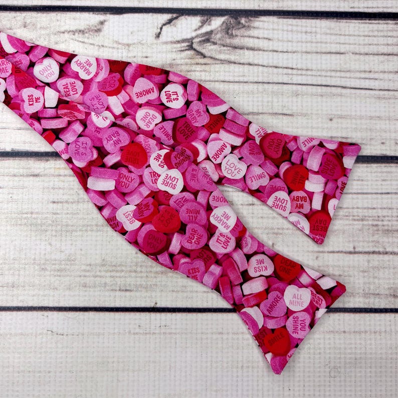 Valentine's Day Bowtie, Conversation Hearts Candy, Valentine's ...