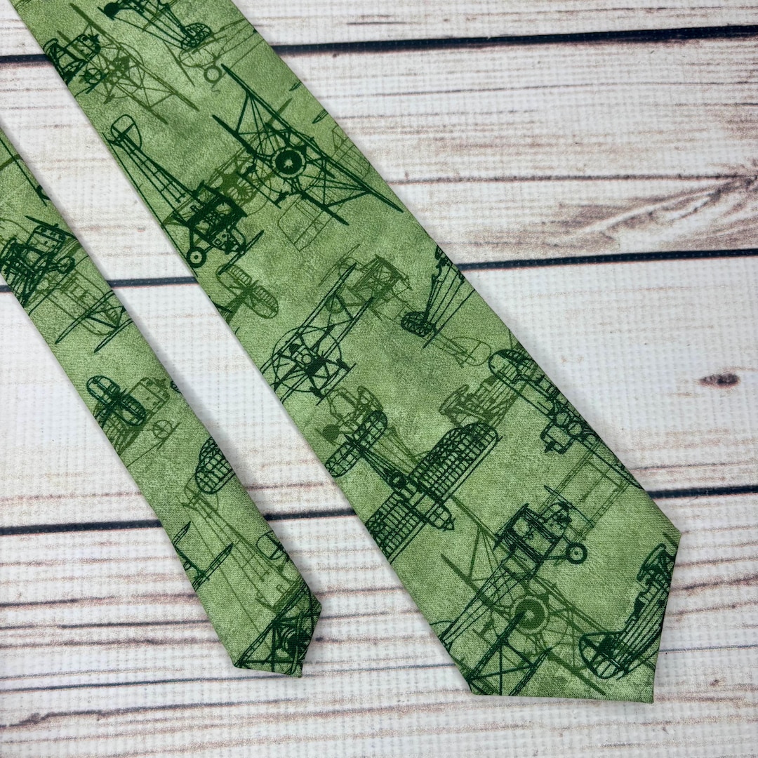 Vintage Airplane Tie, Biplane, Pilot Tie, Pilot Gift, Airplane Necktie ...