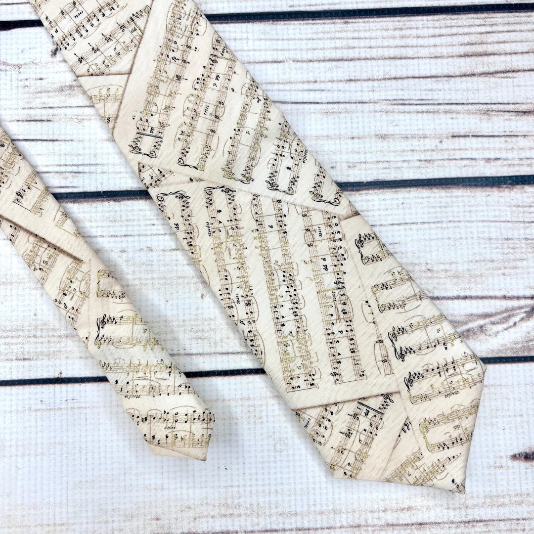 Music Necktie, Gold Music Notes, Music Necktie, Music Teacher Gift ...