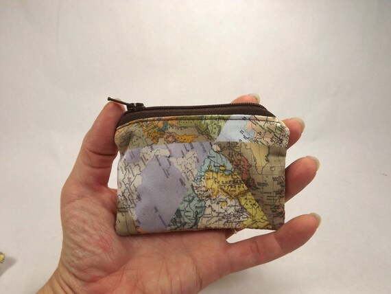 World Map Coin Purse World Traveler Gift Zipper Pouch - Etsy