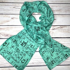 Periodic Table of Elements Scarf, Chiffon Scarf, Science Gift, Flat ...