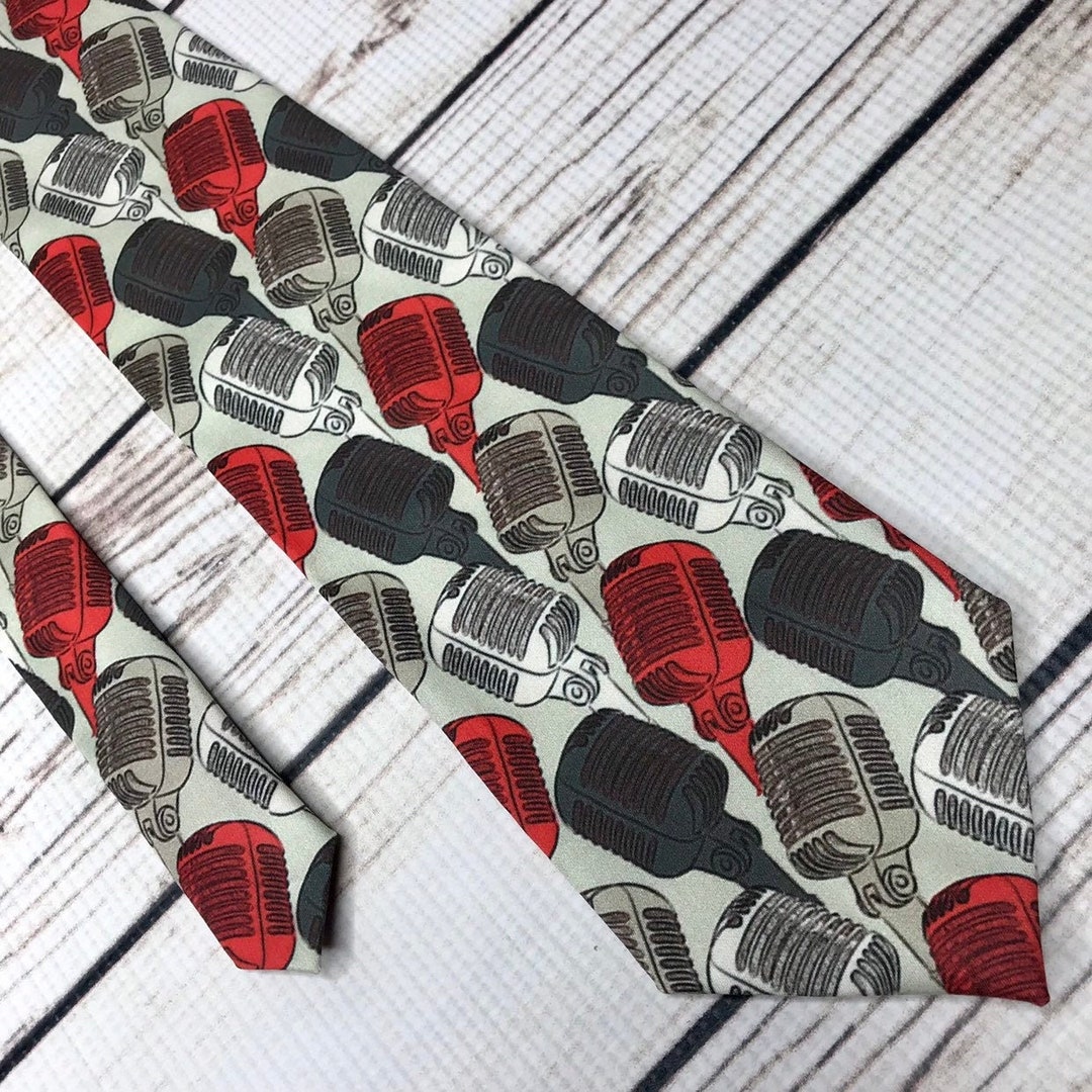 Microphone Tie, Mic Tie, Mic Accessory, Microphone Necktie, Announcer ...