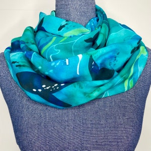 Watercolor Whale Scarf, Underwater Ocean, Whale Shadow, Infinity Scarf ...