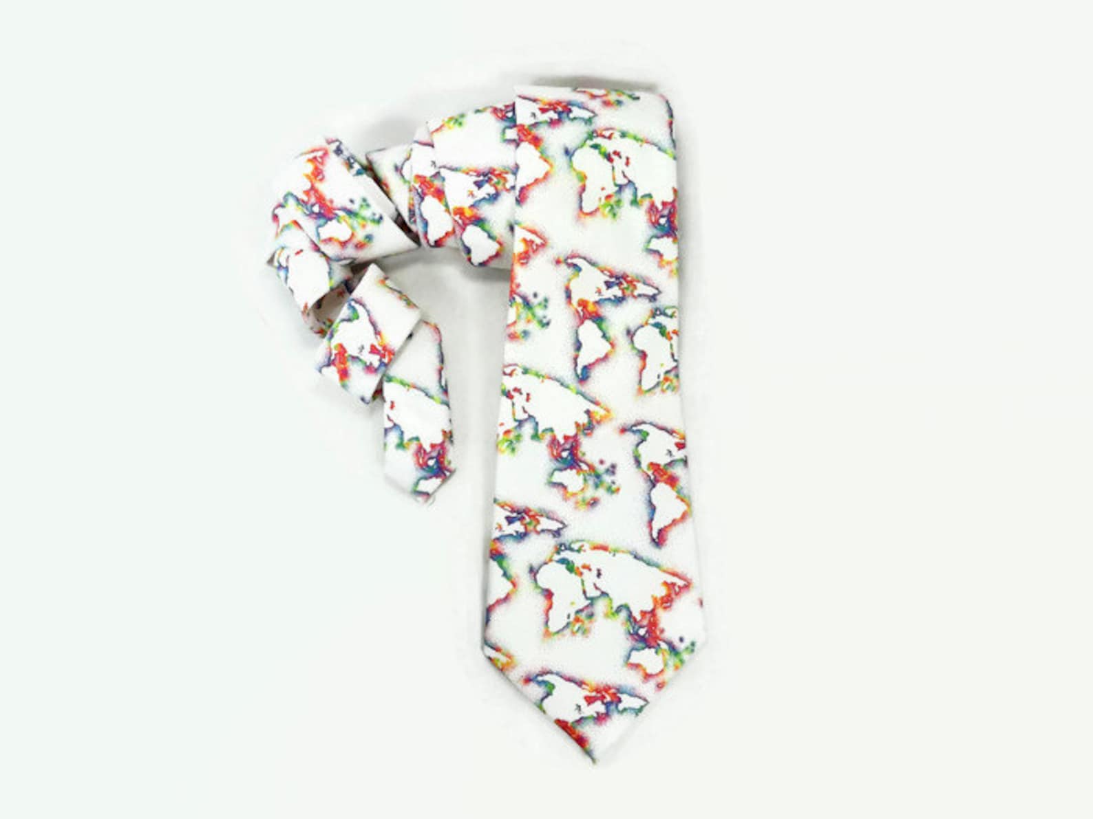 World Map Tie Rainbow World Tie Map Necktie World Map Tie - Etsy