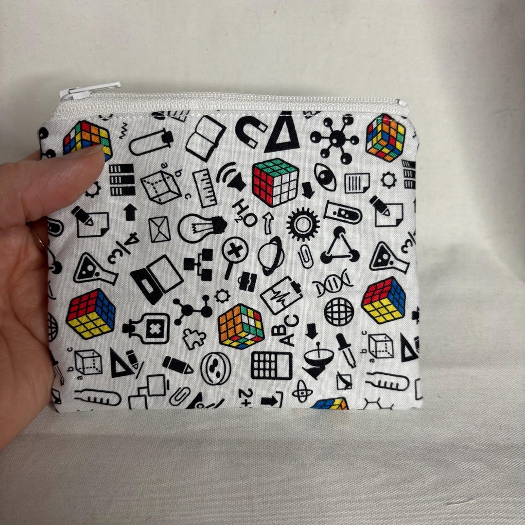 Science Coin Purse, Rubik's Cube Coin Purse, Scientific Zipper Pouch ...