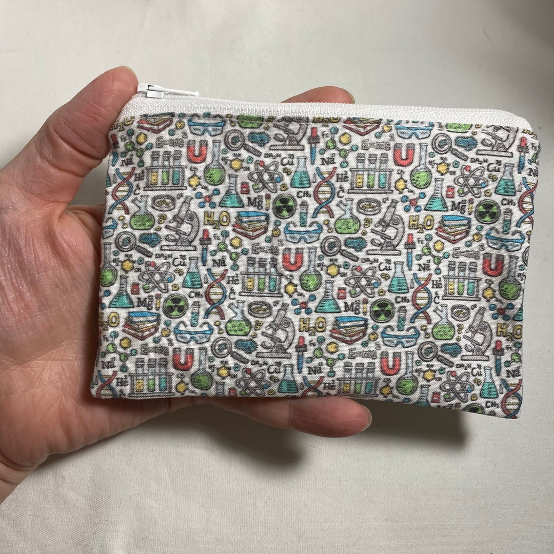 Science Card Wallet, Scientific Zipper Pouch, Physics Bag, Chemistry ...