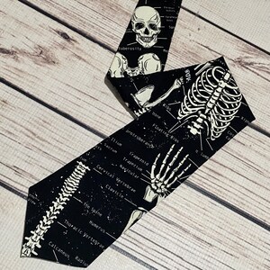 Skeleton Necktie, Orthopedic Tie, Chiropractic Tie, Medical Necktie, Human Bones Accessory ...
