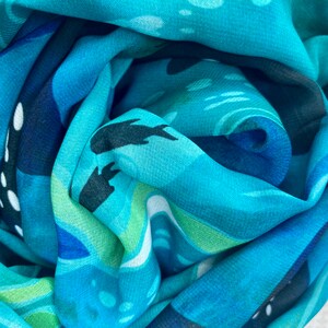 Watercolor Whale Scarf, Underwater Ocean, Whale Shadow, Infinity Scarf ...